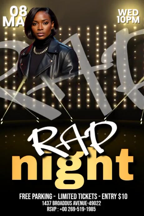 Rap Night Event Template | PosterMyWall