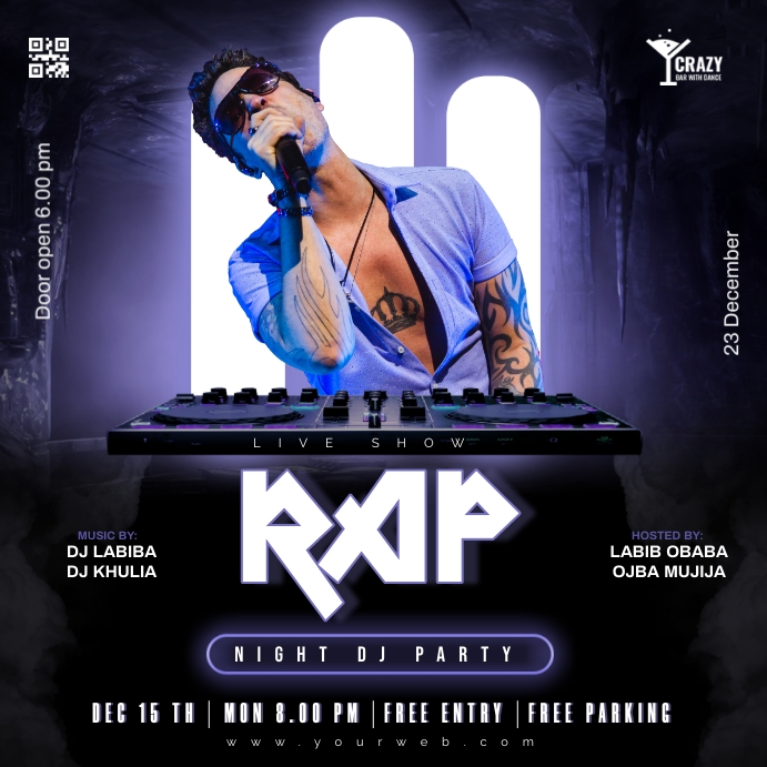 Rap Night Party Template | PosterMyWall
