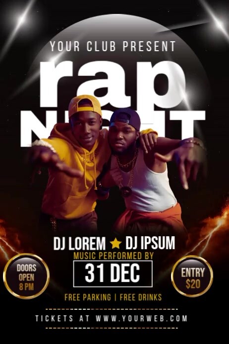 Rap Night Party Video-Vorlage | PosterMyWall