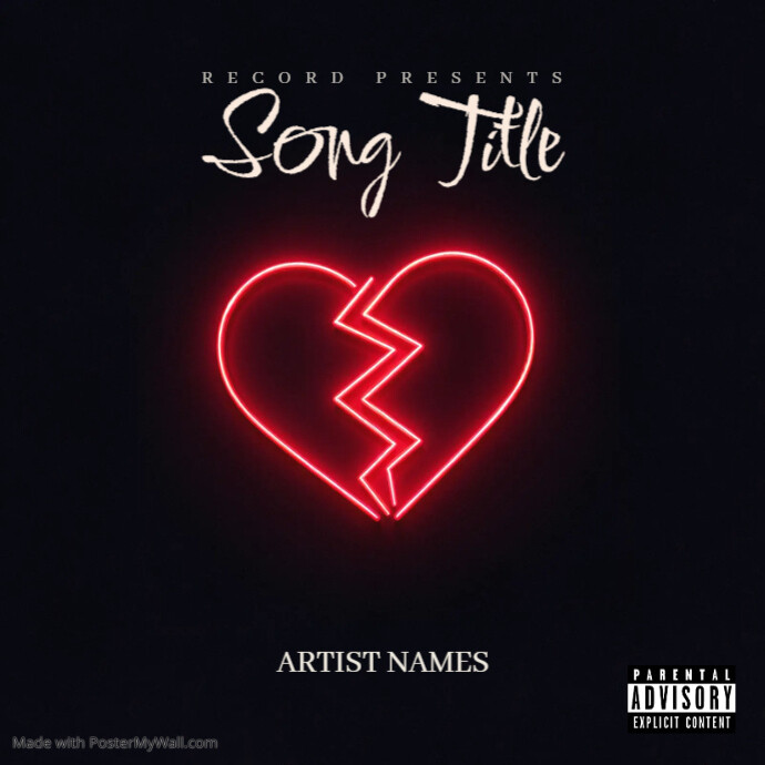 Plantilla de Rap Trap Hip-hop R&b Arte de Portada - Neon Love ...