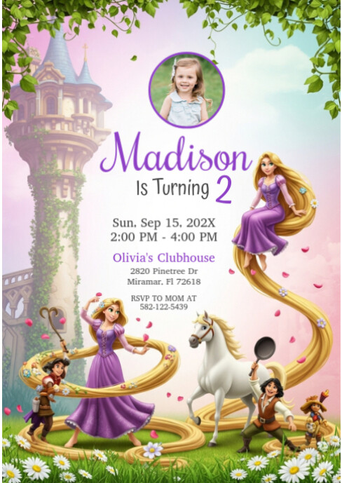 Rapunzel Birthday Invitation Template | PosterMyWall
