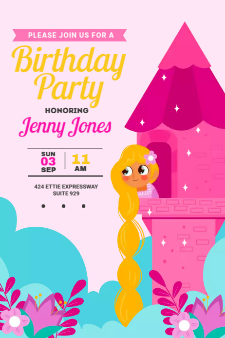 Rapunzel Birthday Poster Template | PosterMyWall