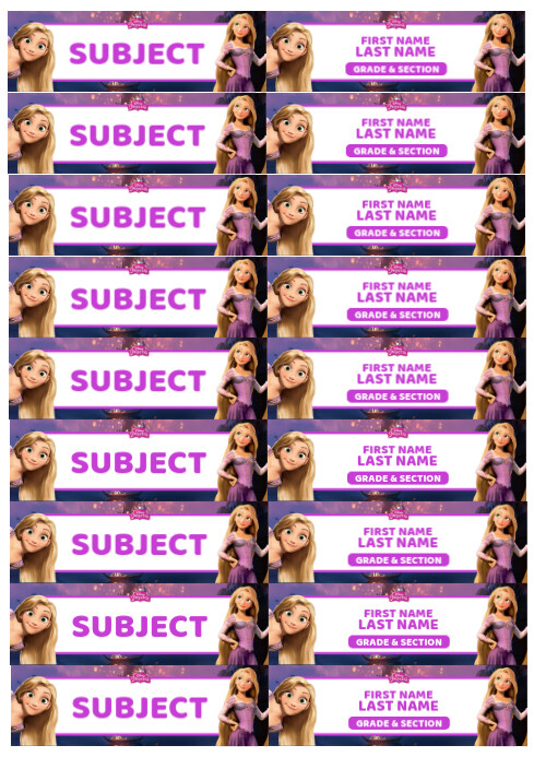 Rapunzel Name Label Sticker Template | PosterMyWall