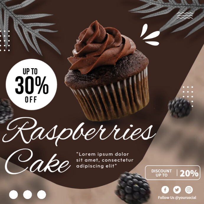 Raspberries Cake Template | PosterMyWall