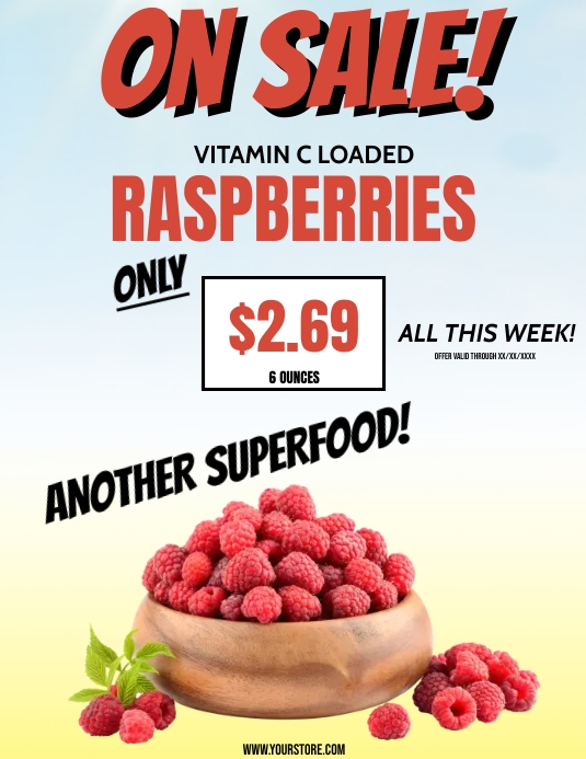 RASPBERRIES SALE Template | PosterMyWall