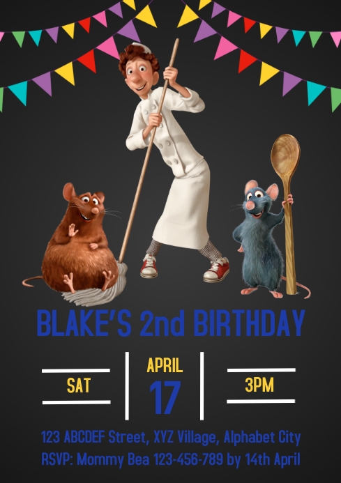 Ratatouille Birthday Invitation Template | PosterMyWall