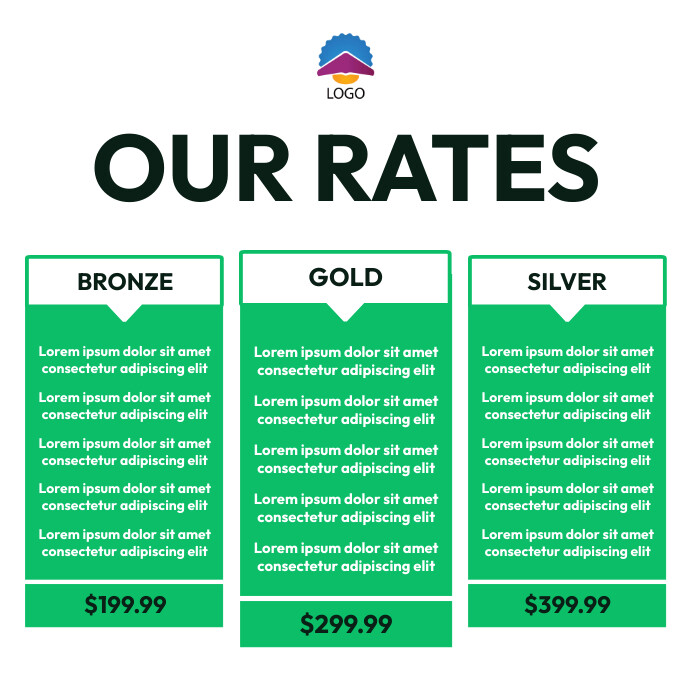 rate card corporate business document Template | PosterMyWall