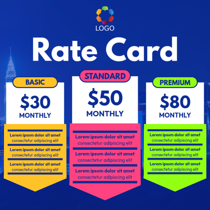 rate card template | PosterMyWall