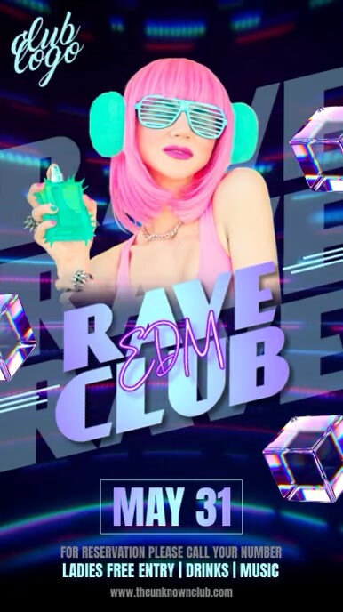 Rave EMD Club Template | PosterMyWall