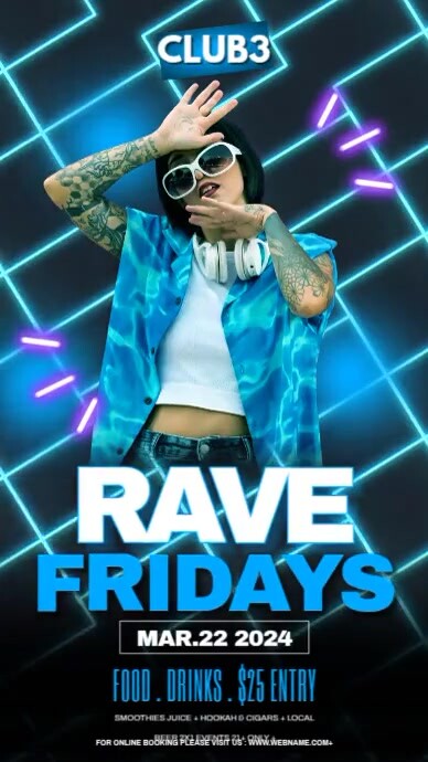 Plantilla de Rave Friday Neon | PosterMyWall
