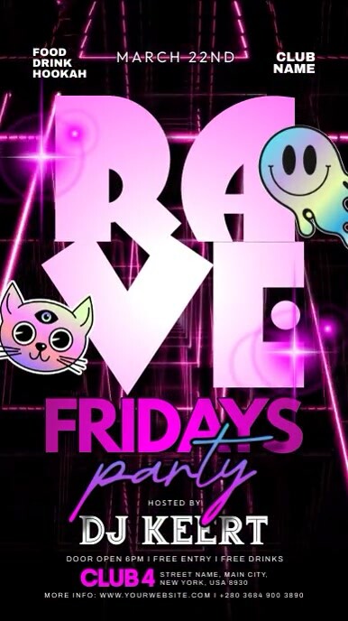 Modèle Rave Friday Night Party | PosterMyWall