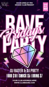 Rave Party Fridays Template | PosterMyWall
