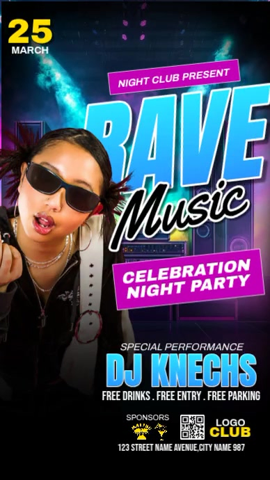 Rave Music Party Template | PosterMyWall