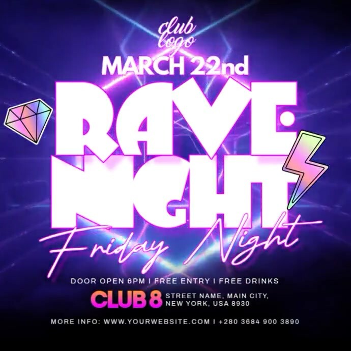 Rave Night Template | PosterMyWall