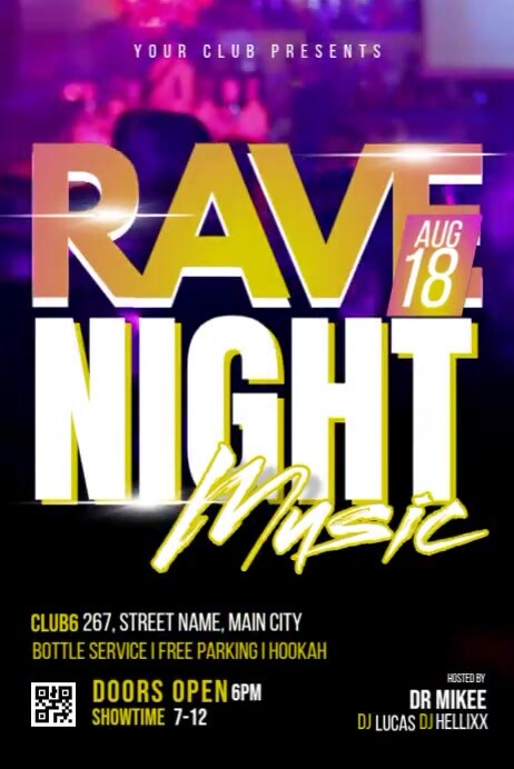 Rave Night Music Party Template | PosterMyWall