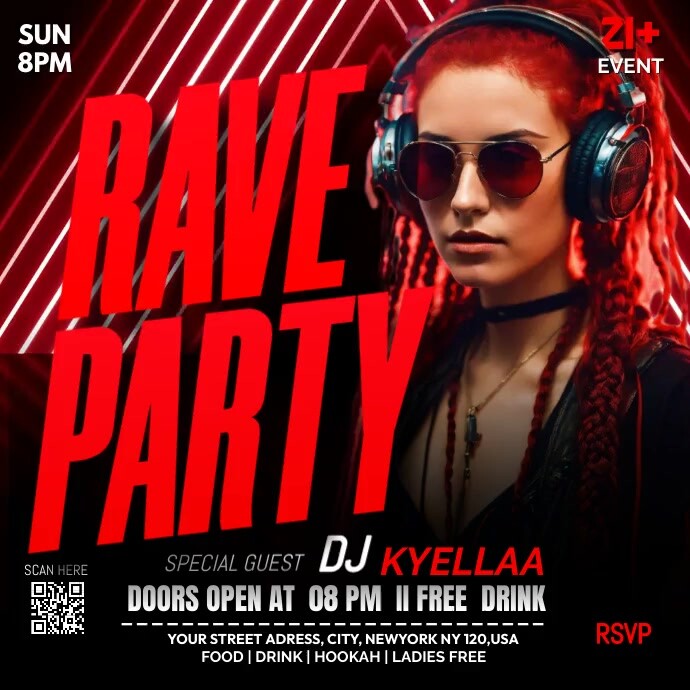 Rave Party Ads Template | PosterMyWall