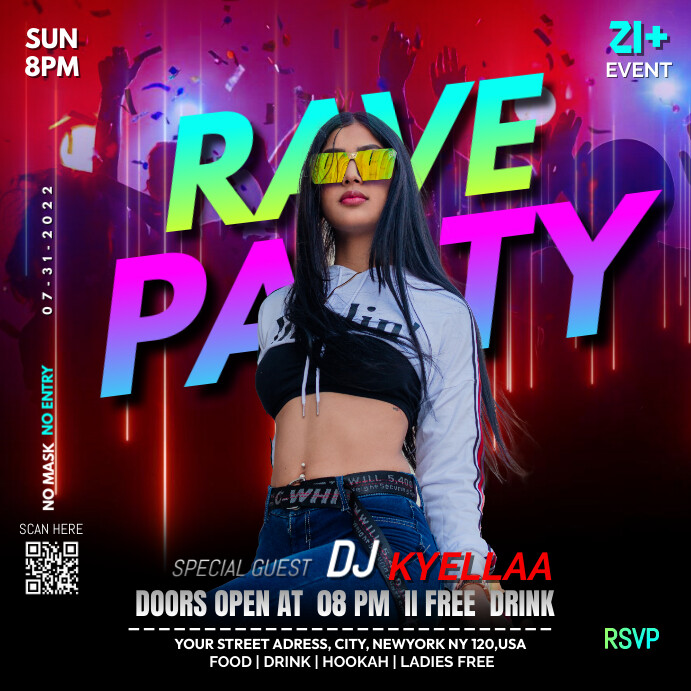 Rave Party Template | PosterMyWall