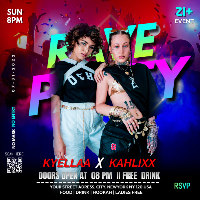 Rave Party Event Template | PosterMyWall