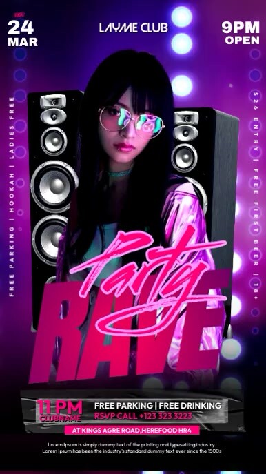 Rave Party Video Template | PosterMyWall