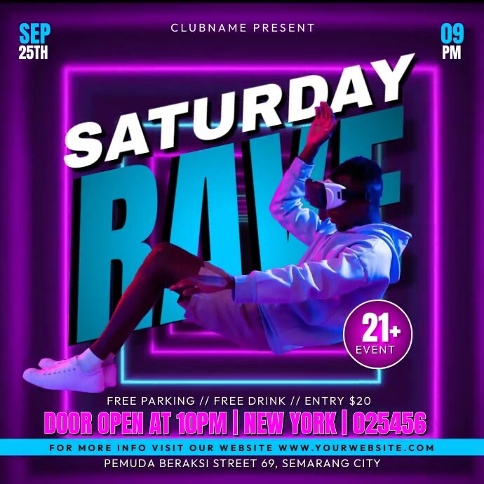 Rave Party Video Template | PosterMyWall