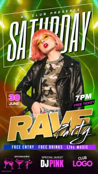 Rave Party Video Template | PosterMyWall