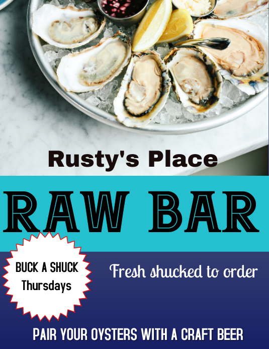 raw bar restaurant Template | PosterMyWall
