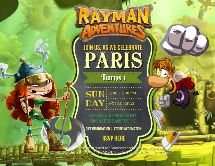 Rayman Template | PosterMyWall
