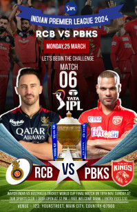 KKR vs RCB ipl match poster Template | PosterMyWall