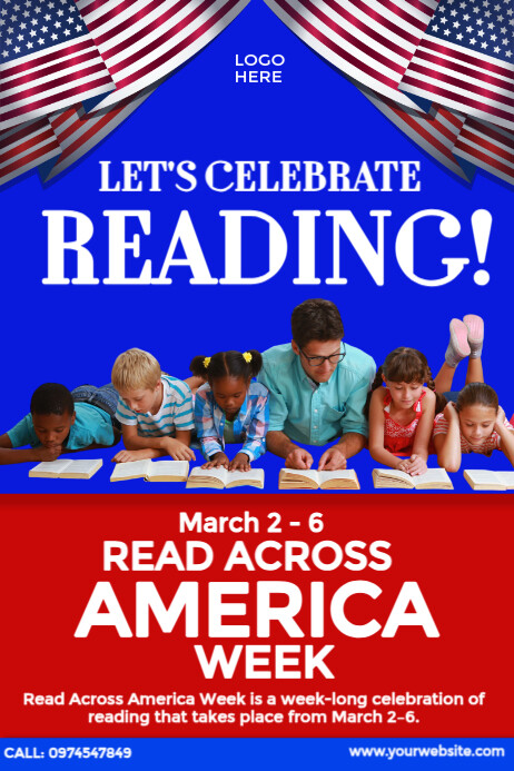 Read Across America Week Poster Template | PosterMyWall