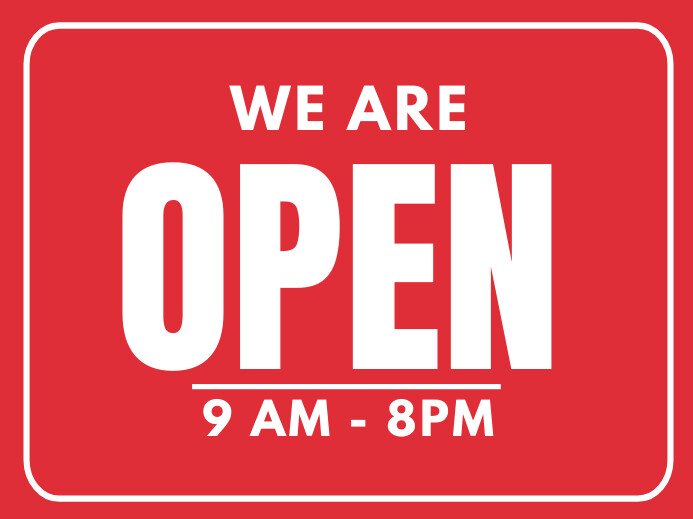 Read And White We Are Open Yard Sign Template | PosterMyWall