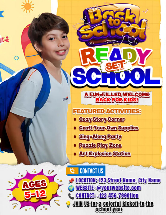 Copy of Ready, Set, School! – Back to School Event Flyer | PosterMyWall