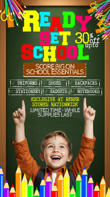 Copy of Ready. Set. Save: Back To School | PosterMyWall