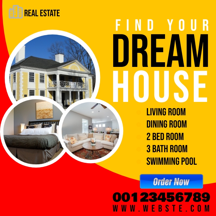 REAL ESTATE (home for sale) INSTAGRAM POST Template | PosterMyWall