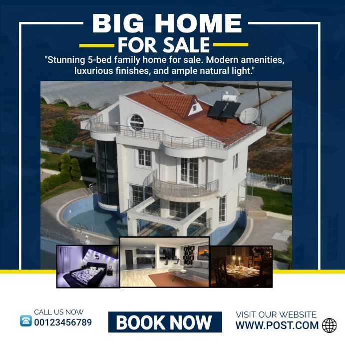 REAL ESTATE (home for sale) INSTAGRAM POST Template | PosterMyWall