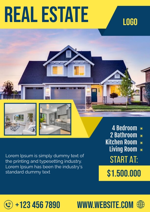 Real Estate A4 Template | PosterMyWall