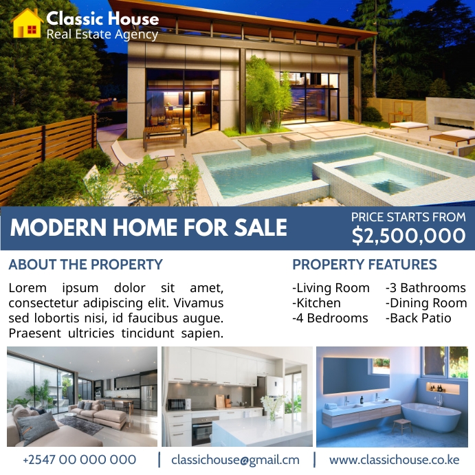 Copy of REAL ESTATE AD HOUSE FOR SALE | PosterMyWall