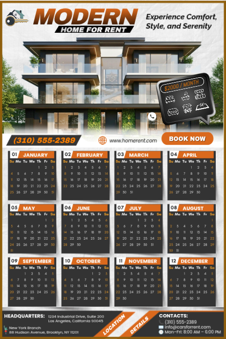 Real Estate Calendar 2026 Template | PosterMyWall
