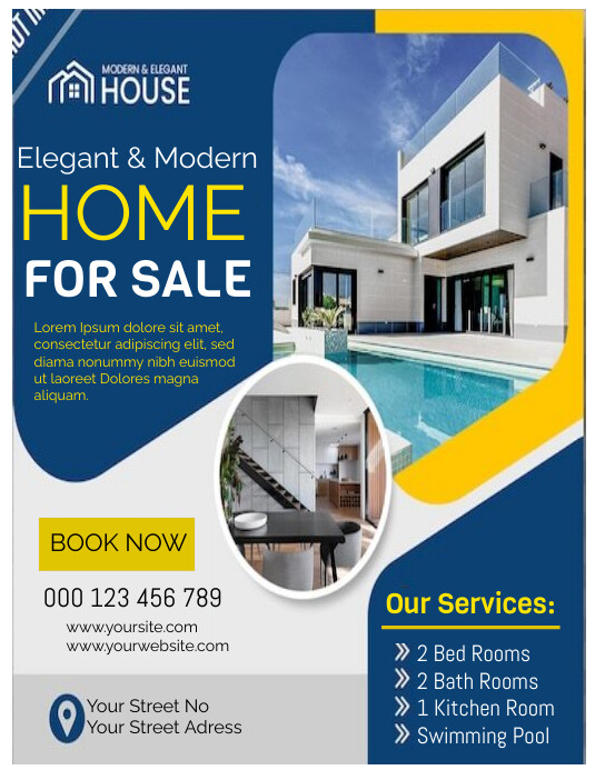 Real estate flyer, ad free template | PosterMyWall