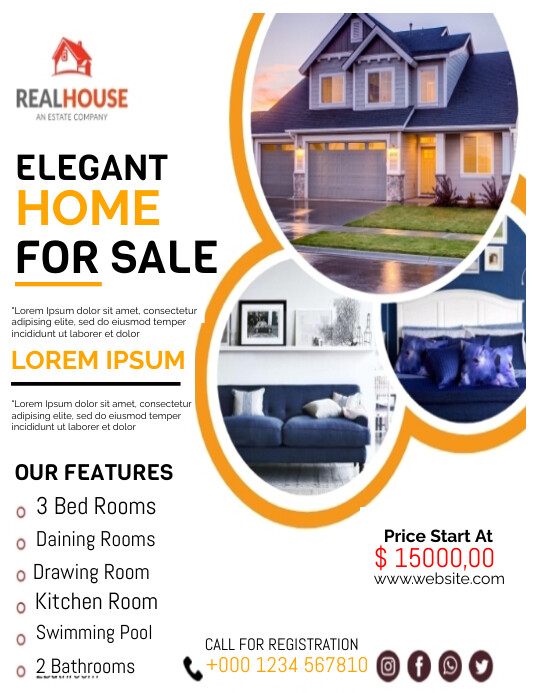 Real estate flyer, ad free template | PosterMyWall
