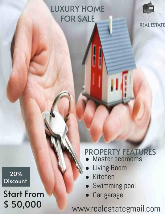 Real estate flyer, property sale, house ad Template | PosterMyWall