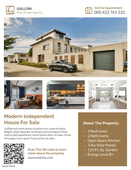 Real estate flyer advertisement kaki and whit Templat | PosterMyWall