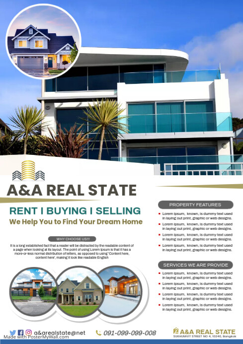 Plantilla de real estate flyers | PosterMyWall