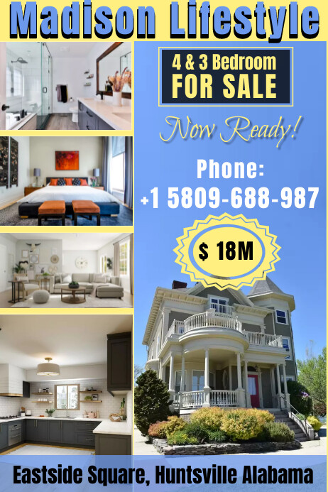 Real Estate House for sale to let flyer poste Template | PosterMyWall