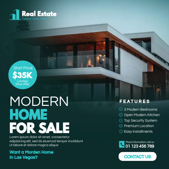 Real estate house social media post Template | PosterMyWall
