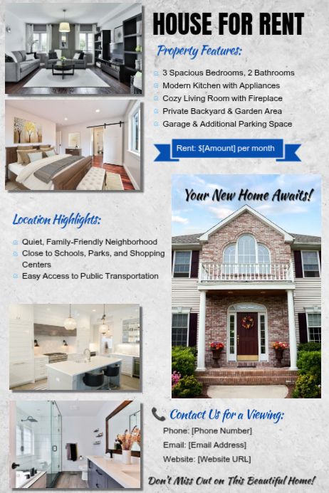 Plantilla de Real Estate House to Let | PosterMyWall