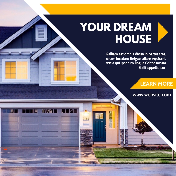 real estate instagram post advertisement bann Template | PosterMyWall