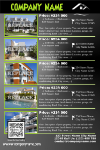 Multiple listing flyer for real estate company - Blue Template ...