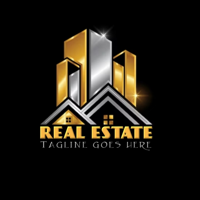 Copia de Real estate logo,building logo golden free | PosterMyWall