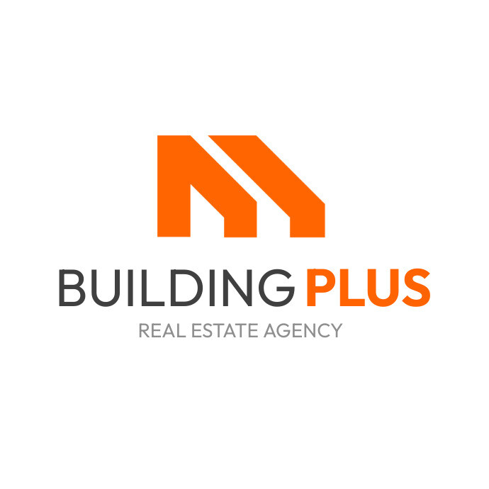 real estate logo orange and grey colors Template | PosterMyWall