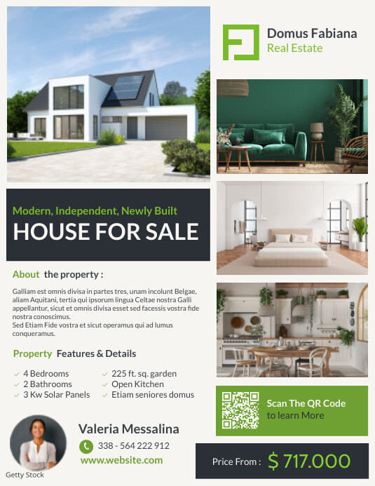 Modèle real estate modern qr code flyer printable ad | PosterMyWall